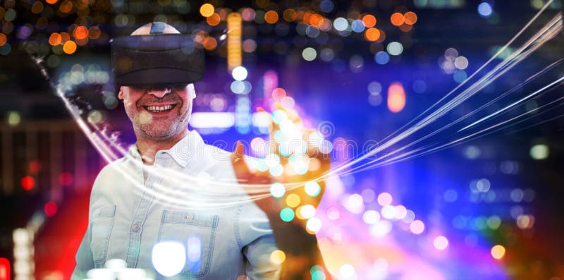 Composite Image of Man Using an Oculus Stock Image - Image of built ...