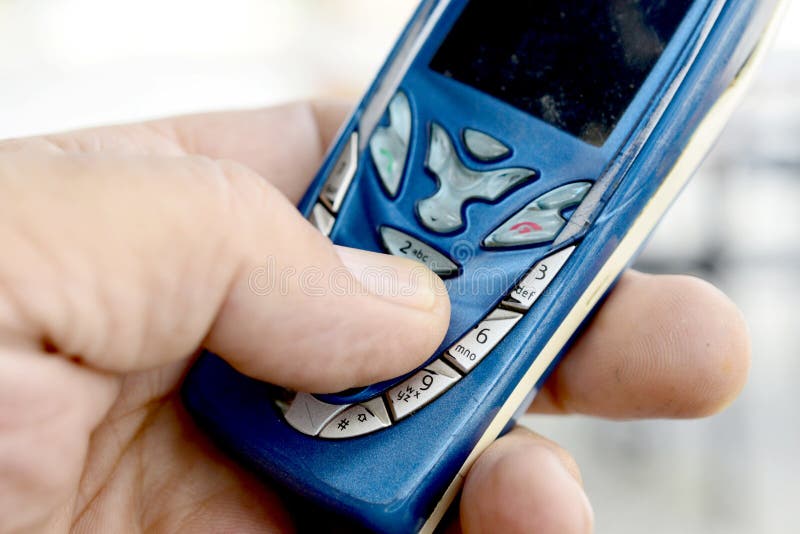 Man Using Old Mobile Phone, Technology Concept Stock Photo - Image of ...