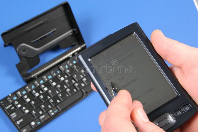 Using PDA with Pen stock image. Image of finance, black - 1547943