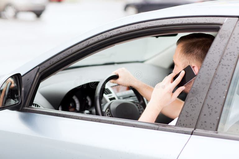 Man Using Phone while Driving the Car Stock Photo - Image of chat ...