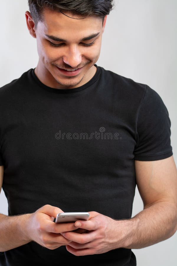Man using the phone stock photo. Image of phone, technology - 115536714