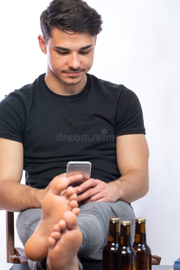 Man using the phone stock image. Image of hand, technology - 115536755