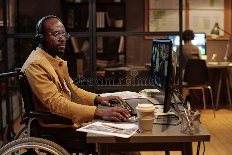 Man Using Post Production Software Stock Image - Image of editing ...