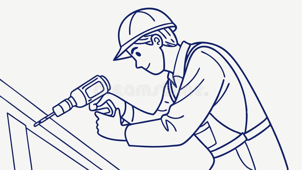 Man Using Power Drill, Construction and DIY, Vector Design Generative ...