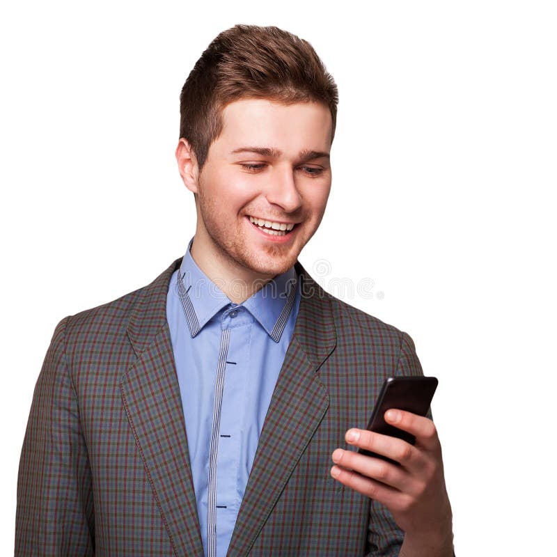 Man using mobile phone stock image. Image of successful - 21301439