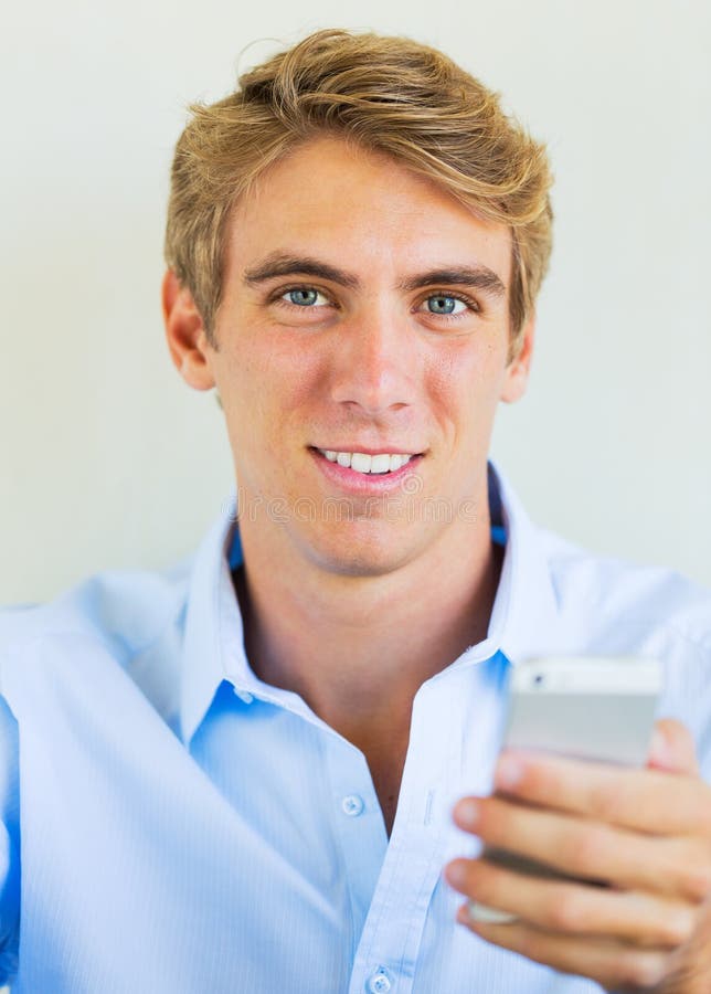 Man Using Smart Phone, Texting Stock Image - Image of person, banker ...