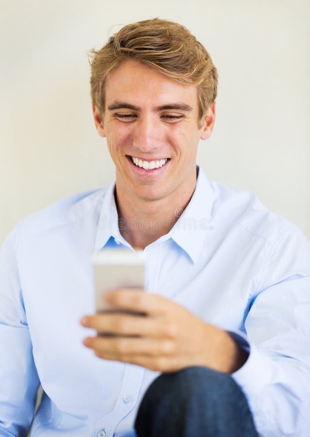 Man Using Smart Phone, Texting Stock Image - Image of messaging, mobile ...