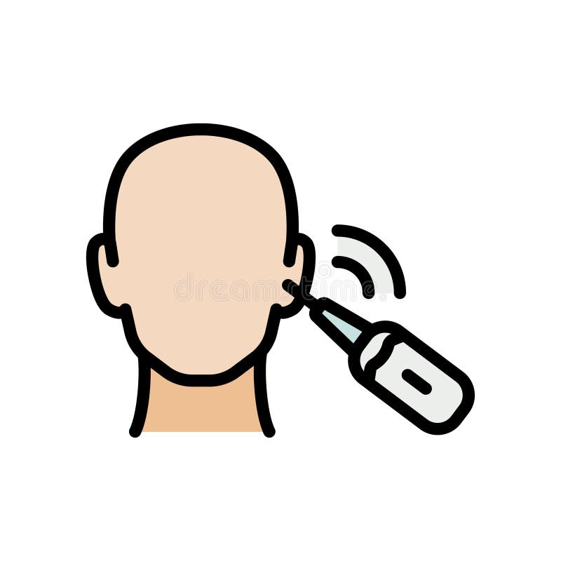 Man Using Smart Spoon Ear Stick Icon. Device for Cleaning Ears Color Vector Symbol Stock Vector ...