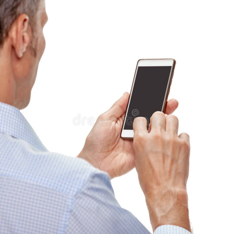 Man using smartphone stock photo. Image of freelancer - 100390526