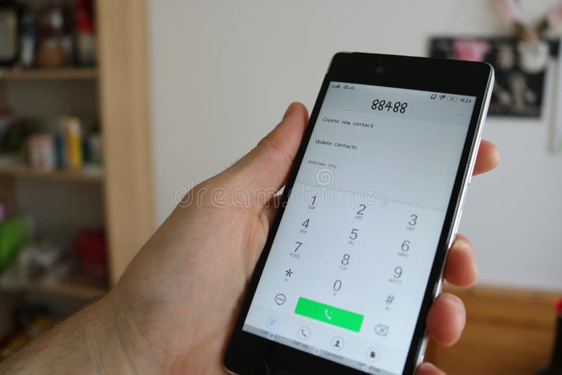 Man Using Smartphone Dial Phone Number, Making a Call Stock Photo ...