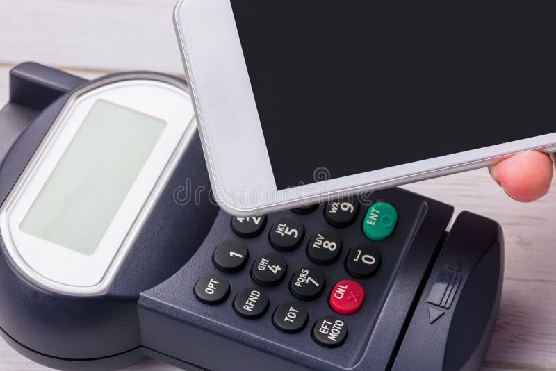 Man Using Smartphone To Express Pay Stock Image - Image of iwallet ...