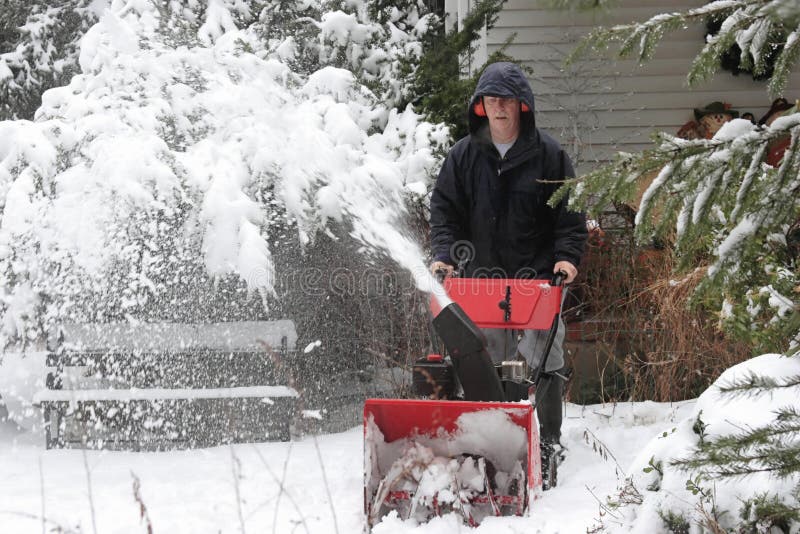 Man using a snowblower stock photo. Image of male, freezing - 14088950