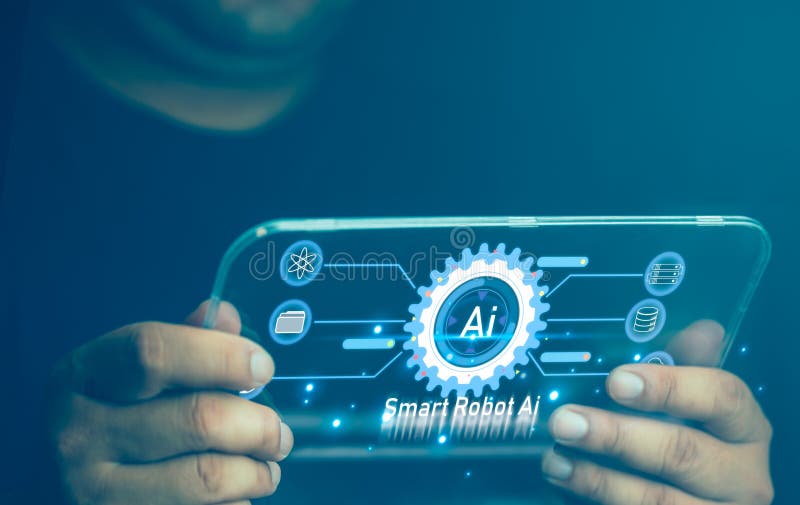 Man Using the Software Technology AI To Help and Support Work for Chatbot Stock Photo - Image of ...