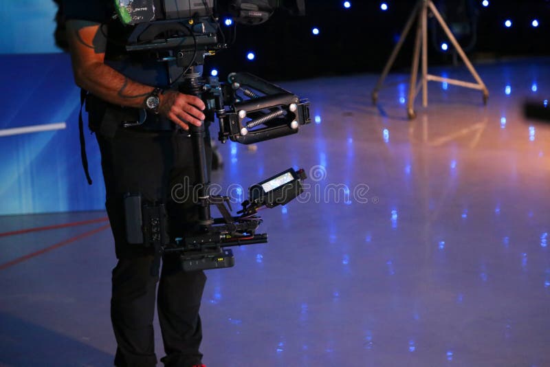Man Using a Steadicam in a Television Studio Editorial Image - Image of ...