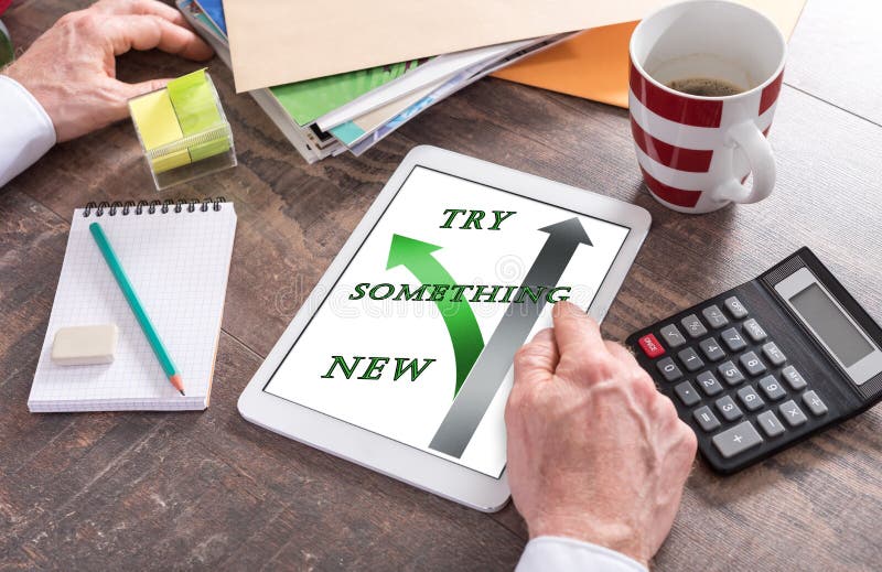 Try Something New Concept Drawn by a Businessman Stock Photo - Image of ...