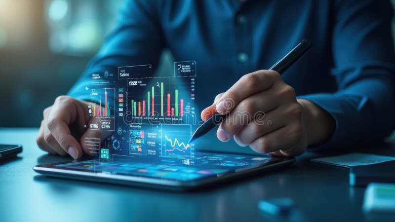 Man Using Tablet Draw Graphs Charts Stock Photos - Free & Royalty-Free ...
