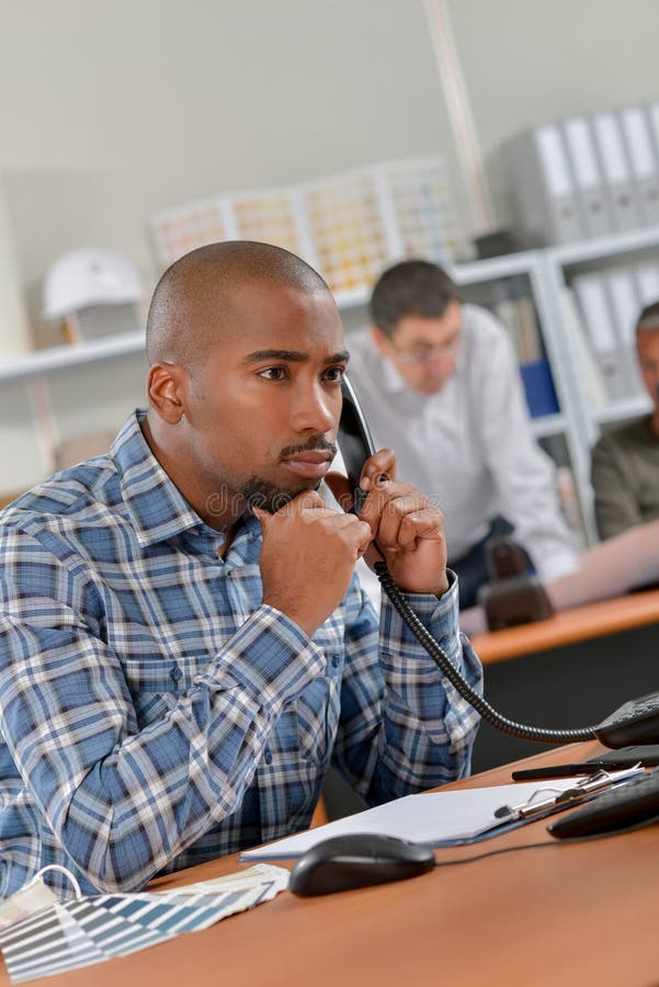 Man using telephone stock photo. Image of pensive, contemplate - 270025468