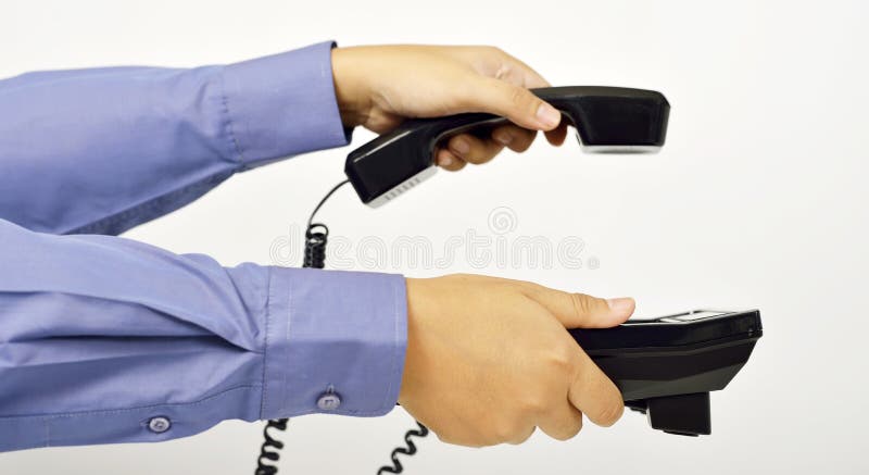 Man Using a Telephone stock photo. Image of phone, communication - 45778792