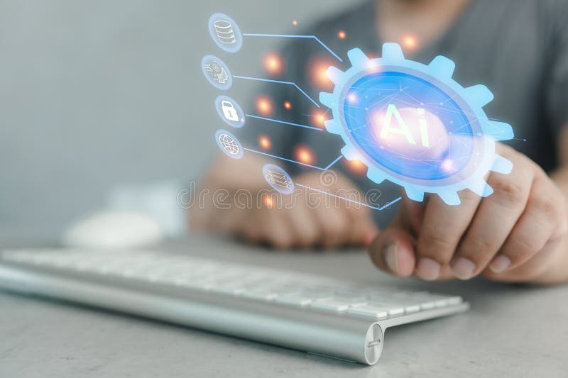 Man Using Tools AI and Artificial Intelligence Technology Stock Photo ...