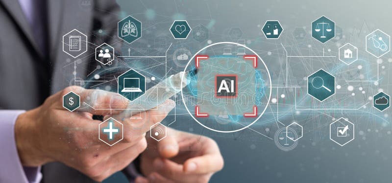 Man Using Tools AI. Technology Smart Robot Science and Artificial ...