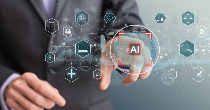 Man Using Tools AI. Technology Smart Robot Science and Artificial ...