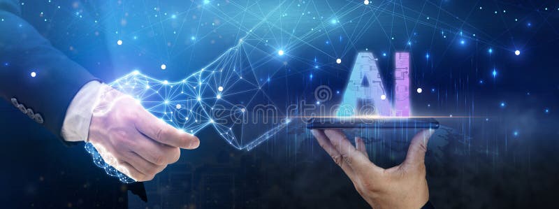 Man Using Tools AI. Technology Smart Robot Science and Artificial ...