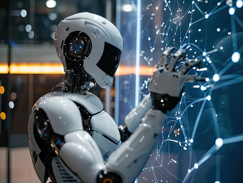 Man Using Tools AI. Technology Smart Robot Science and Artificial ...