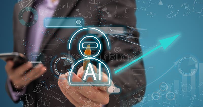 Man Using Tools AI. Technology Smart Robot Science and Artificial ...