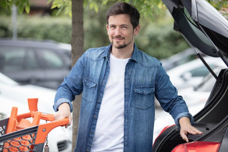 Man using trolley stock image. Image of full, concept - 264392327