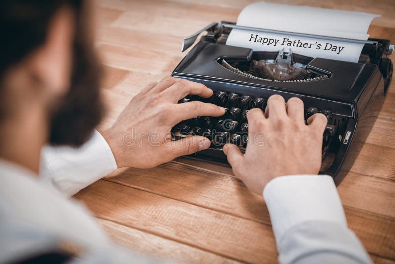 Man using a typewriter stock photo. Image of paper, keys - 73051446