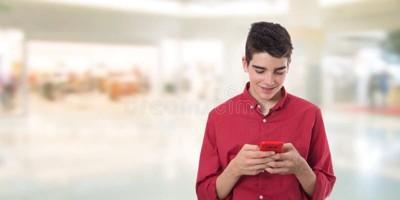 Man Using and Typing on Mobile Phone Stock Image - Image of modern ...