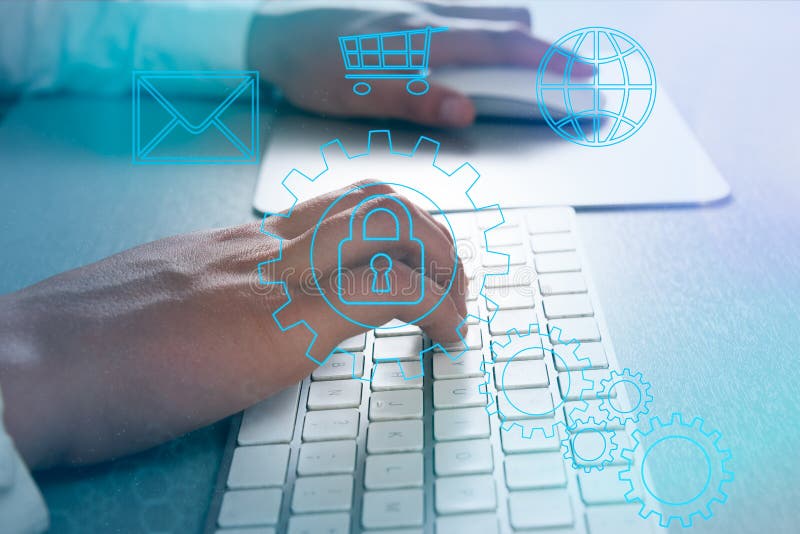 Man Using Virtual Private Network Technology ,Cyber Security and ...