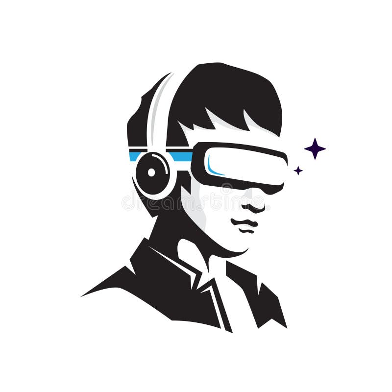 Silhouette Man Vr Headset Glasses Stock Illustrations – 355 Silhouette ...