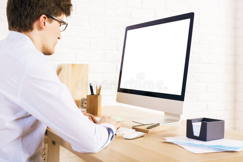 Person At Computer Back