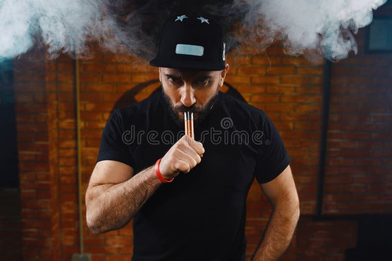 Man Vaping an Electronic Cigarette Stock Photo - Image of people, male ...