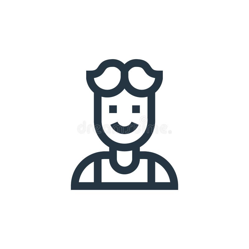 Man Vector Icon Isolated on White Background. Outline, Thin Line Man ...