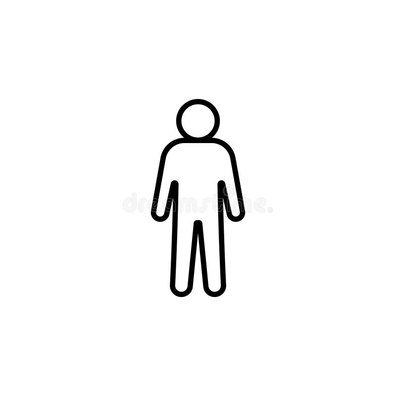 Man - Vector Line Icon Symbol Stock Vector - Illustration of restroom ...