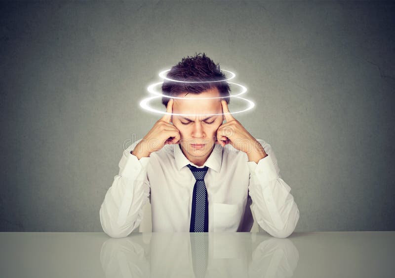 Man with Vertigo. Young Patient Suffering from Dizziness. Stock Image ...