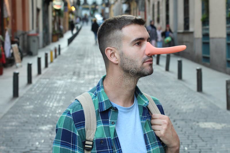 Man with a Very Long Nose Outdoors Stock Image - Image of face, large ...