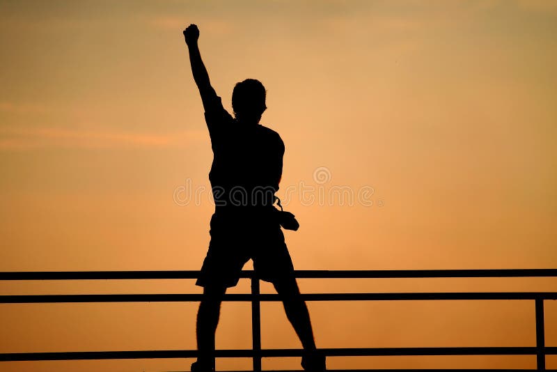 Man Victory Concept Silhouette Stock Photo - Image of people ...