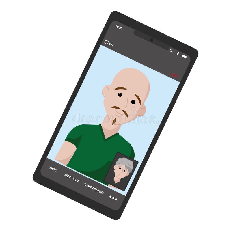 Man in video call. Vector stock illustration. Illustration of ...