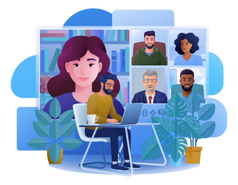 Cartoon Video Call Conference Stock Illustrations – 6,580 Cartoon Video ...
