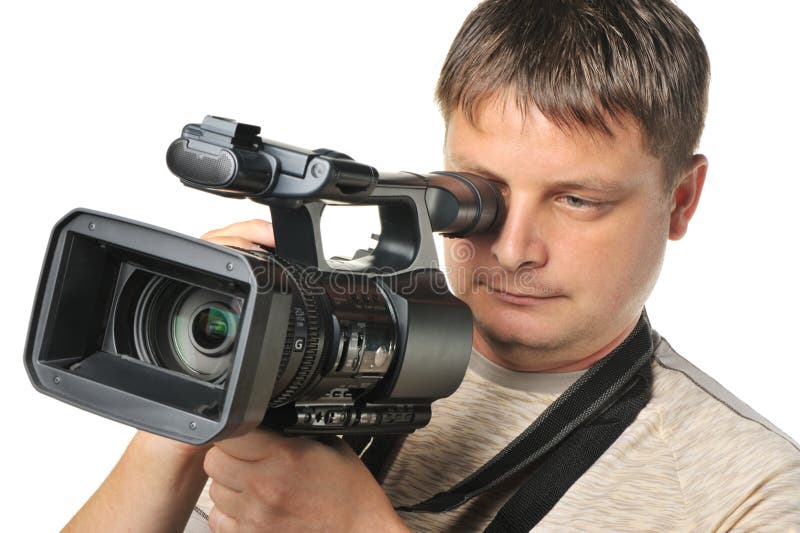 The man with a videocamera stock image. Image of front - 11619167
