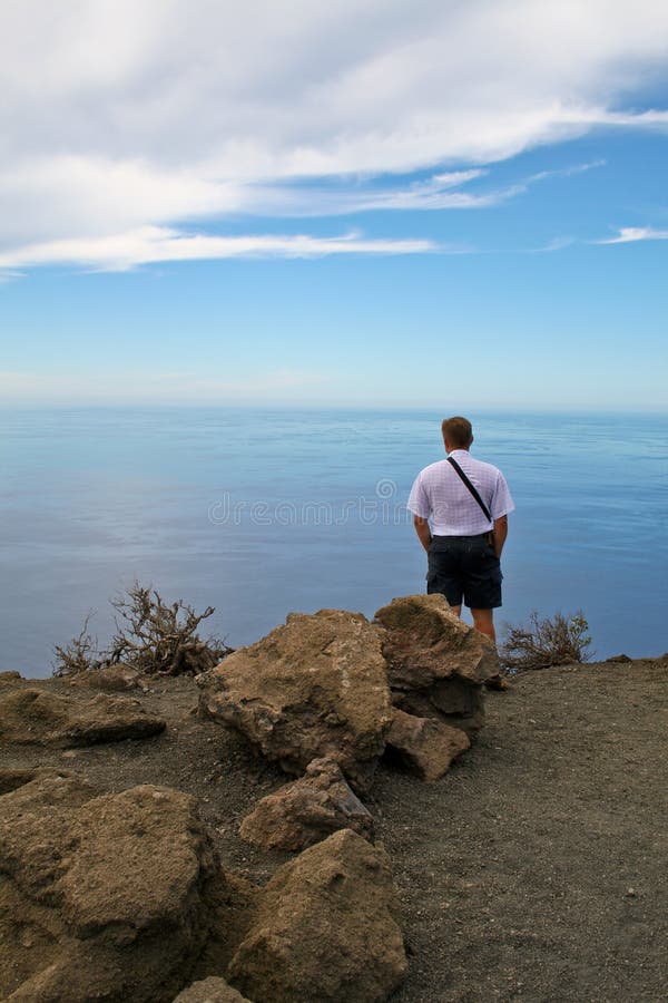 Man viewing the sea stock image. Image of male, person - 6515071