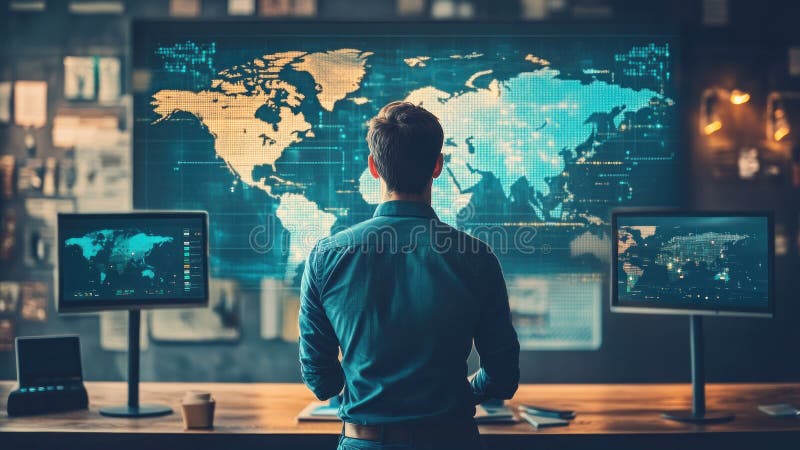 Global Data Monitoring Stock Illustration Illustration Of Design 373878534