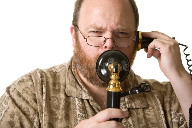 Man with vintage phone stock photo. Image of aged, male - 21337056