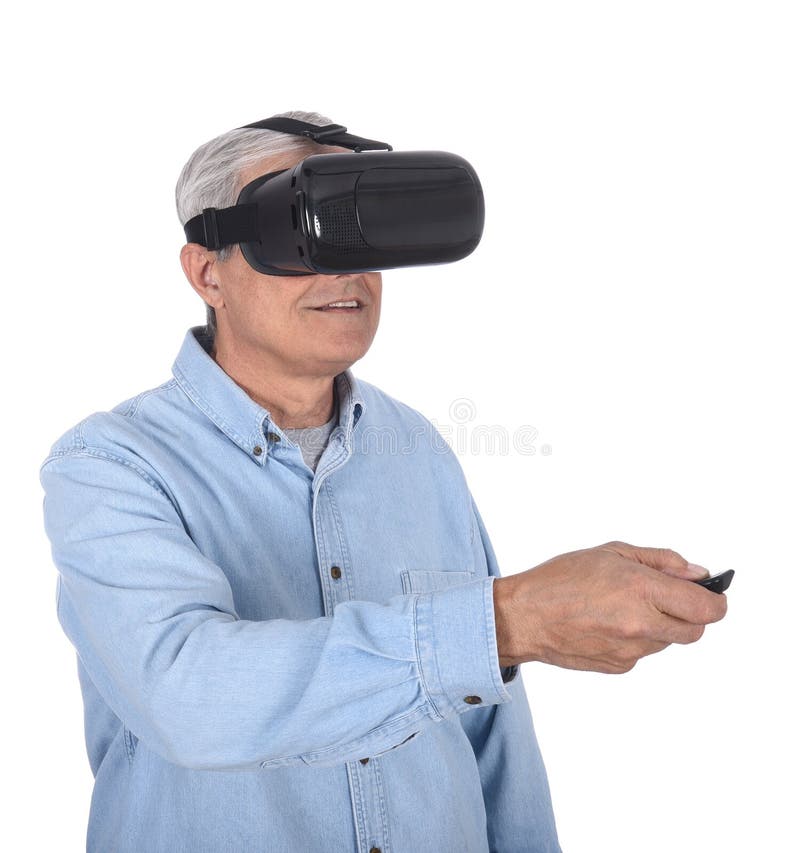Man and Virtual Reality Goggles Stock Photo - Image of middle, headset ...