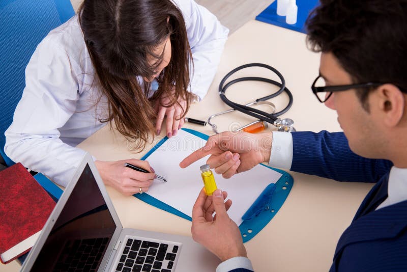The Man Visiting Doctor for Routine Check-up Stock Photo - Image of ...