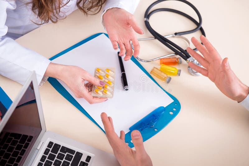 The Man Visiting Doctor for Routine Check-up Stock Photo - Image of ...