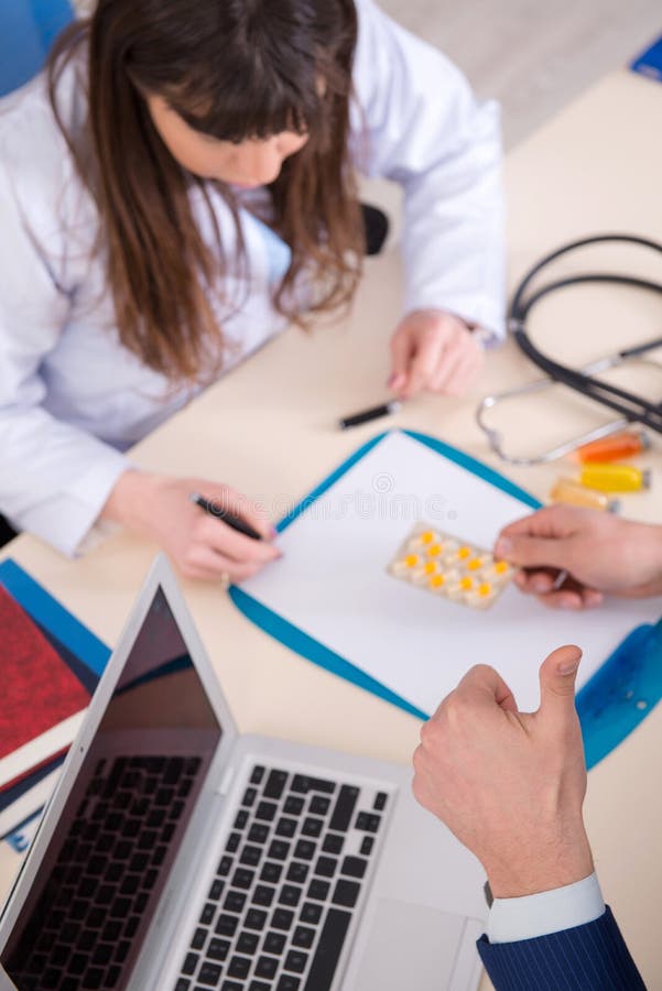 The Man Visiting Doctor for Routine Check-up Stock Image - Image of ...